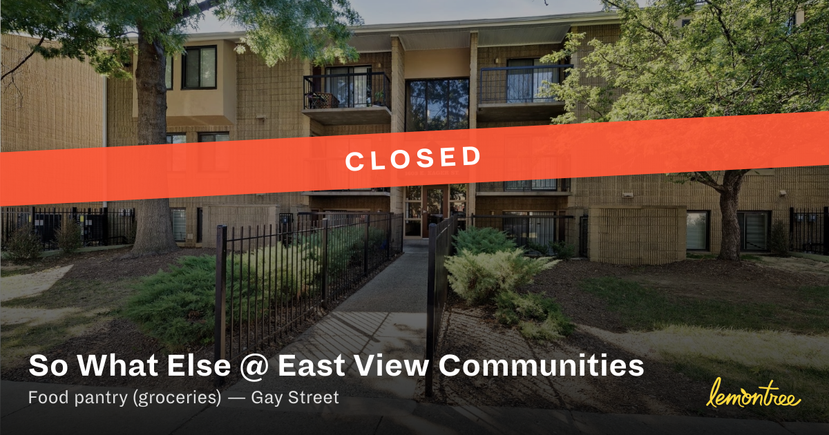 [Closed] So What Else @ East View Communities — Lemontree