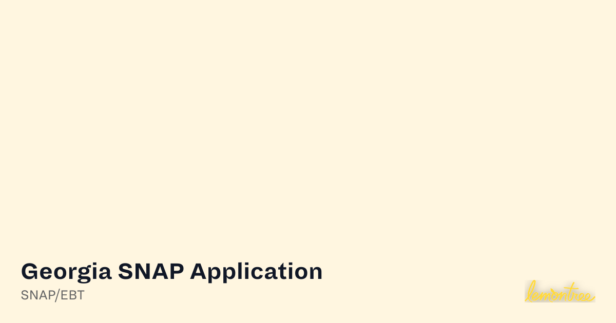 Georgia SNAP Application — Lemontree