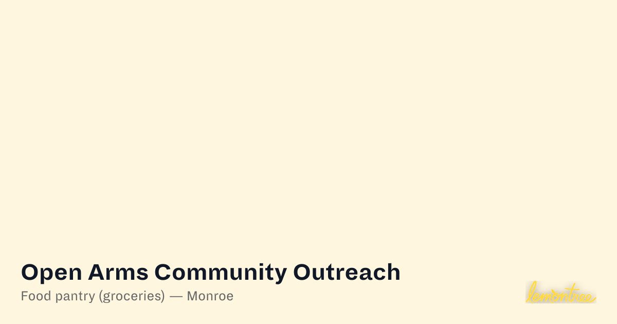 Open Arms Community Outreach — Lemontree