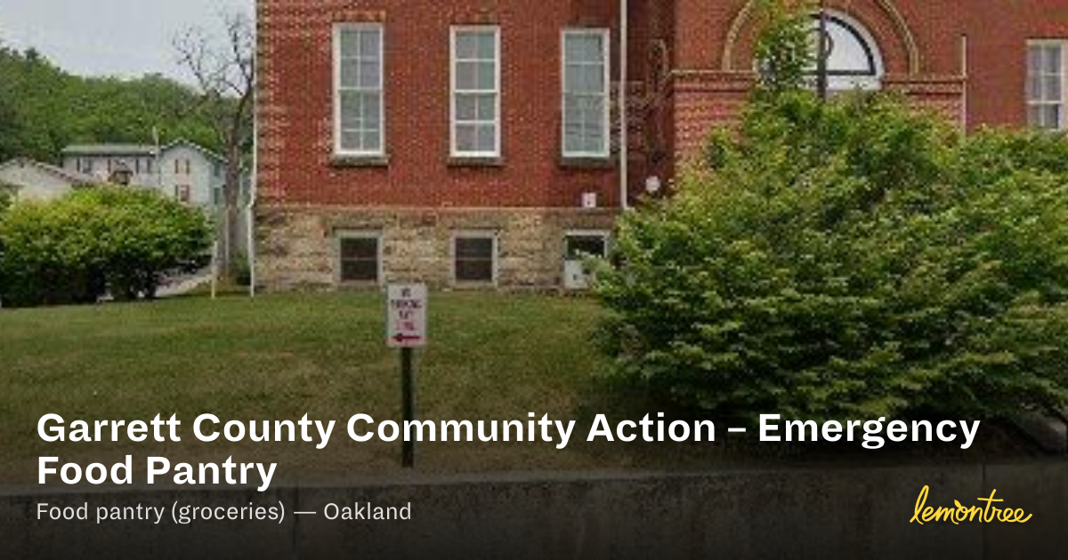 Garrett County Community Action – Emergency Food Pantry — Lemontree