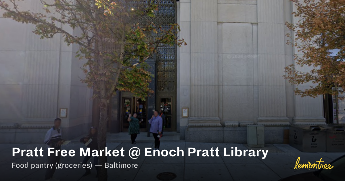 Pratt Free Market @ Enoch Pratt Library — Lemontree