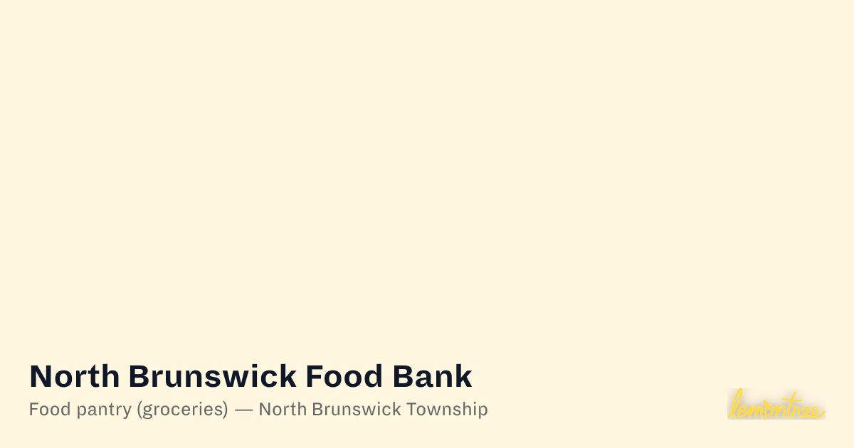 North Brunswick Food Bank — Lemontree
